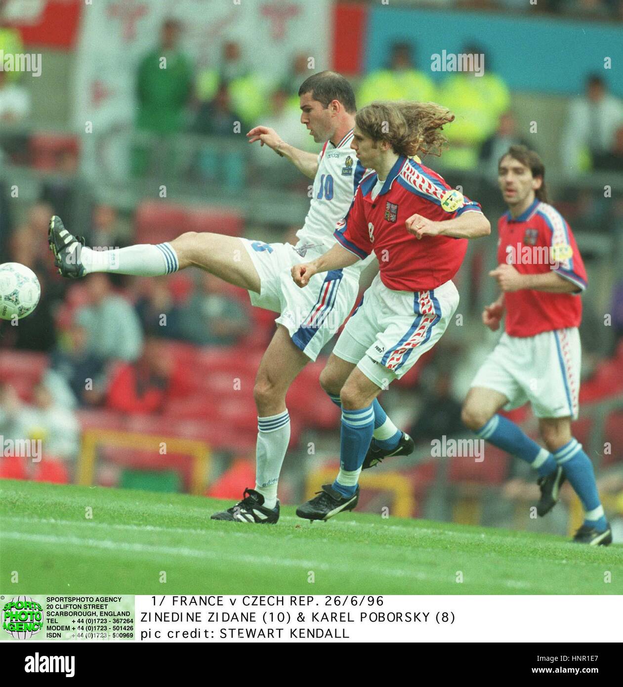 ZINEDINE ZIDANE KAREL POBORSKI FRANCE V CZECH REPUBLIC 26 June 1996 ...