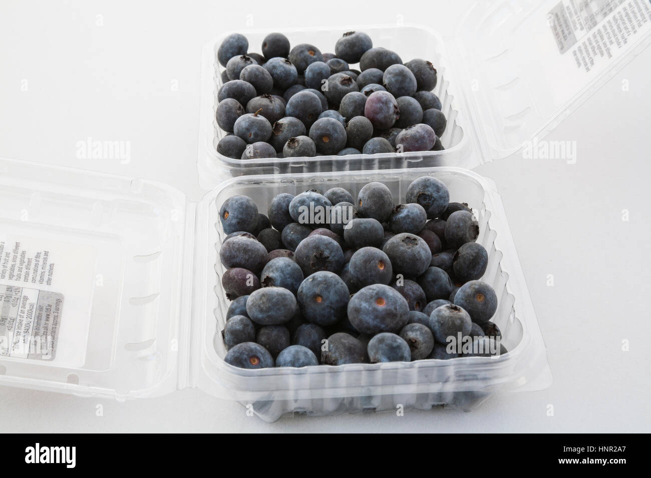 Two plastic cartons containing fresh blueberries imported from Peru on ...