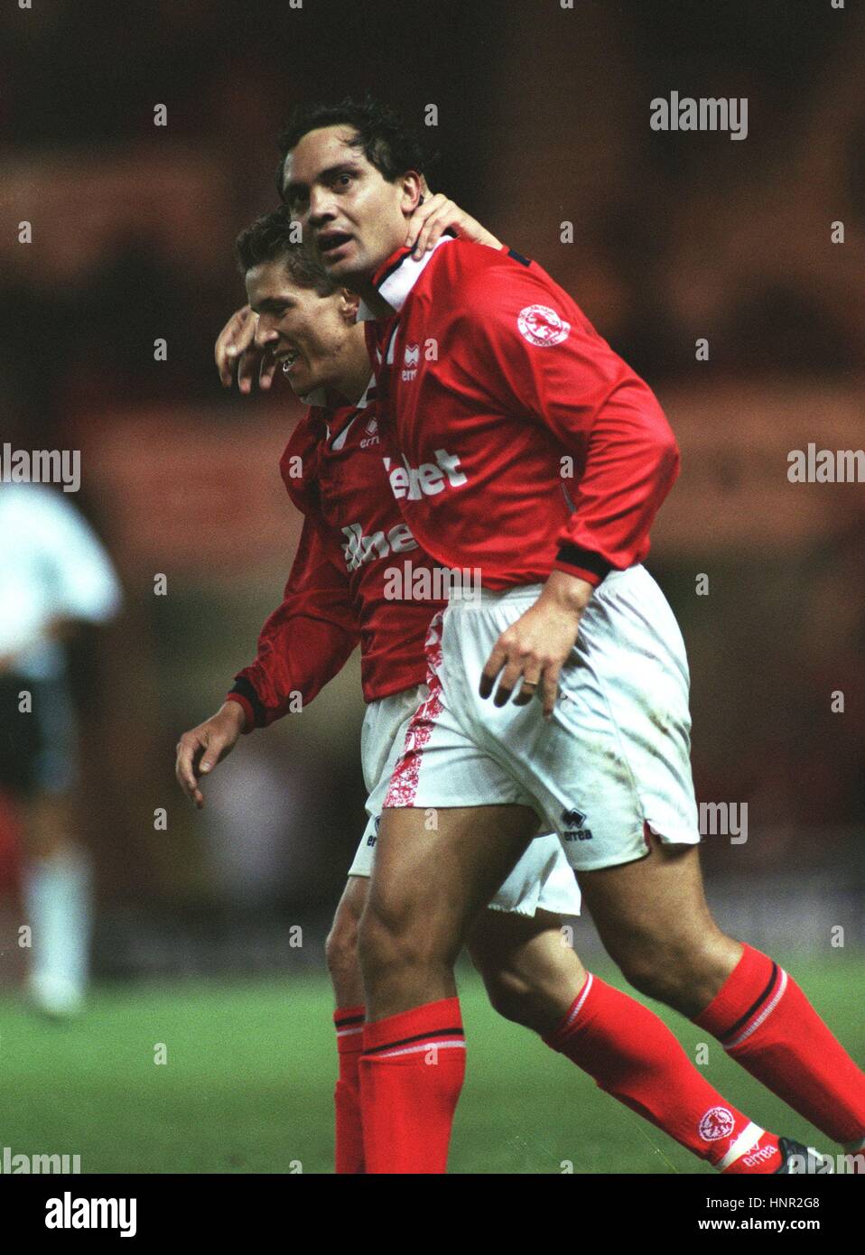 BRANCO & JUNINHO MIDDLESBROUGH V HEREFORD 19 September 1996 Stock Photo ...