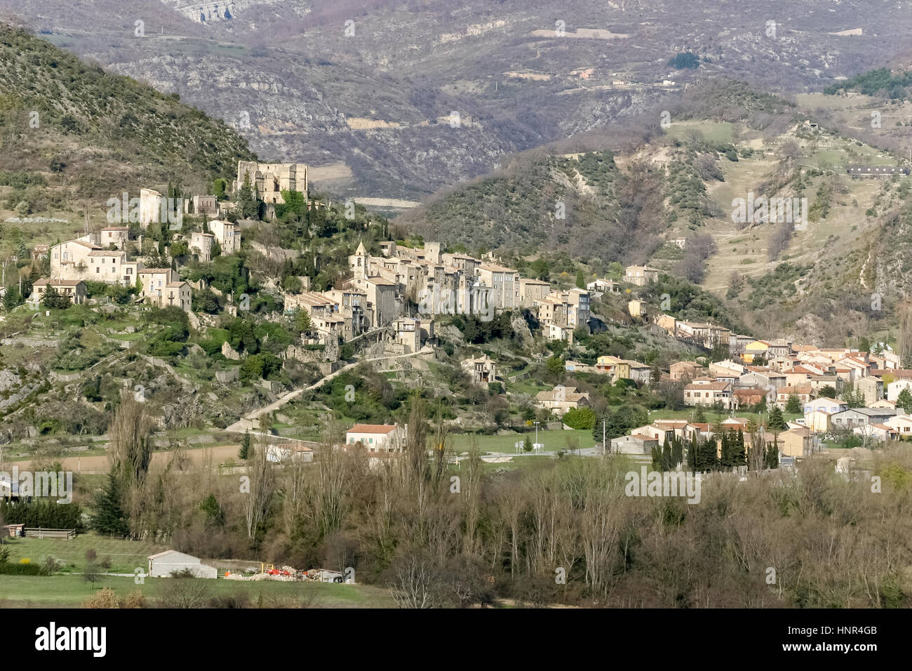 The medieval village of Montbrun-les-Bains, Provence, Departement Drome ...