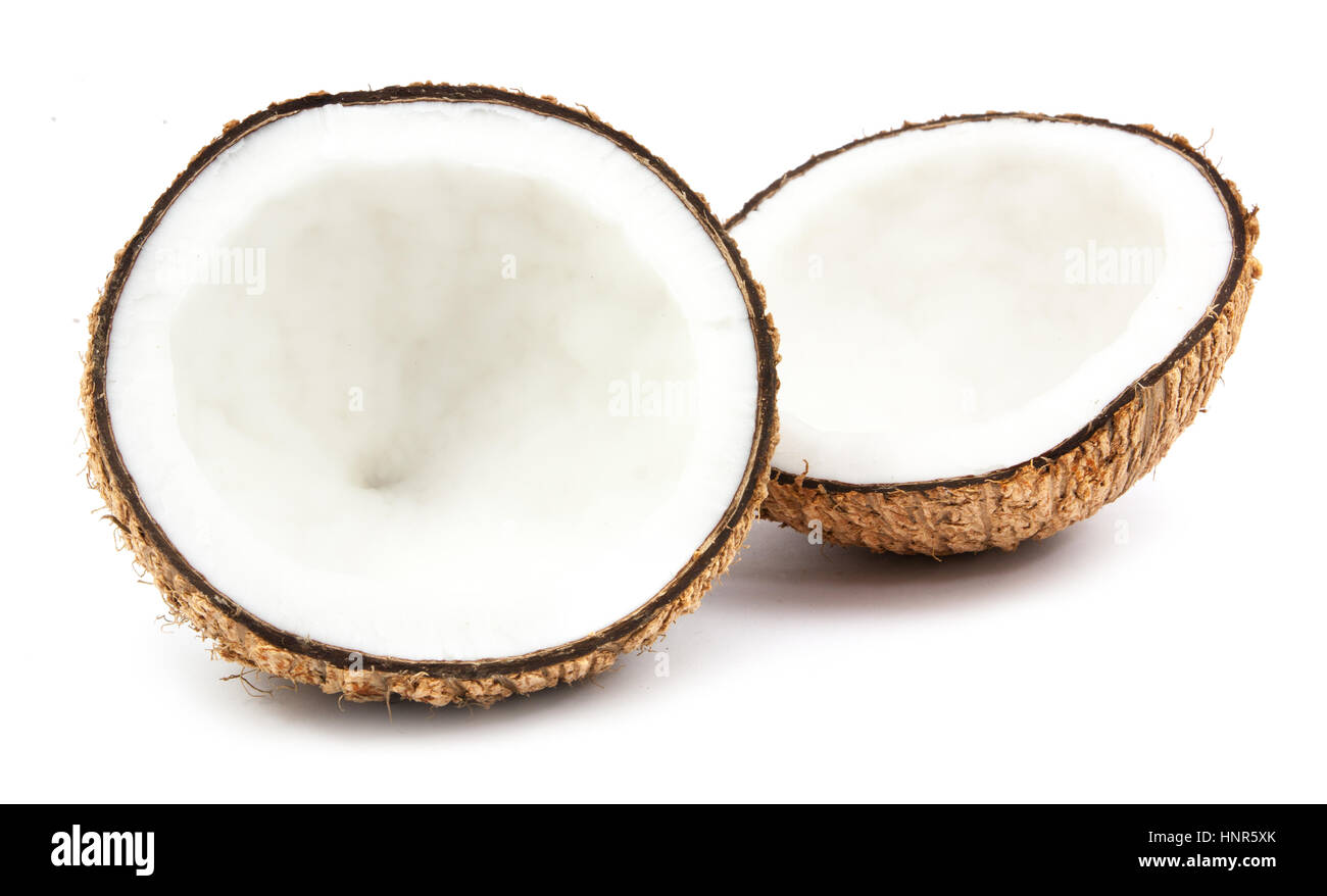 half coconut isolated on white background Stock Photo - Alamy