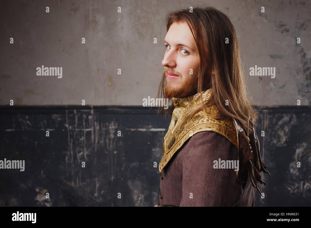 Handsome male Steam punk. Retro man in uniform, portrait over grunge ...