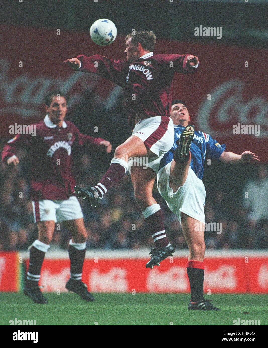 STEVE FULTON & CHARLIE MILLER GLASGOW RANGERS V HEARTS 26 November 1996 ...