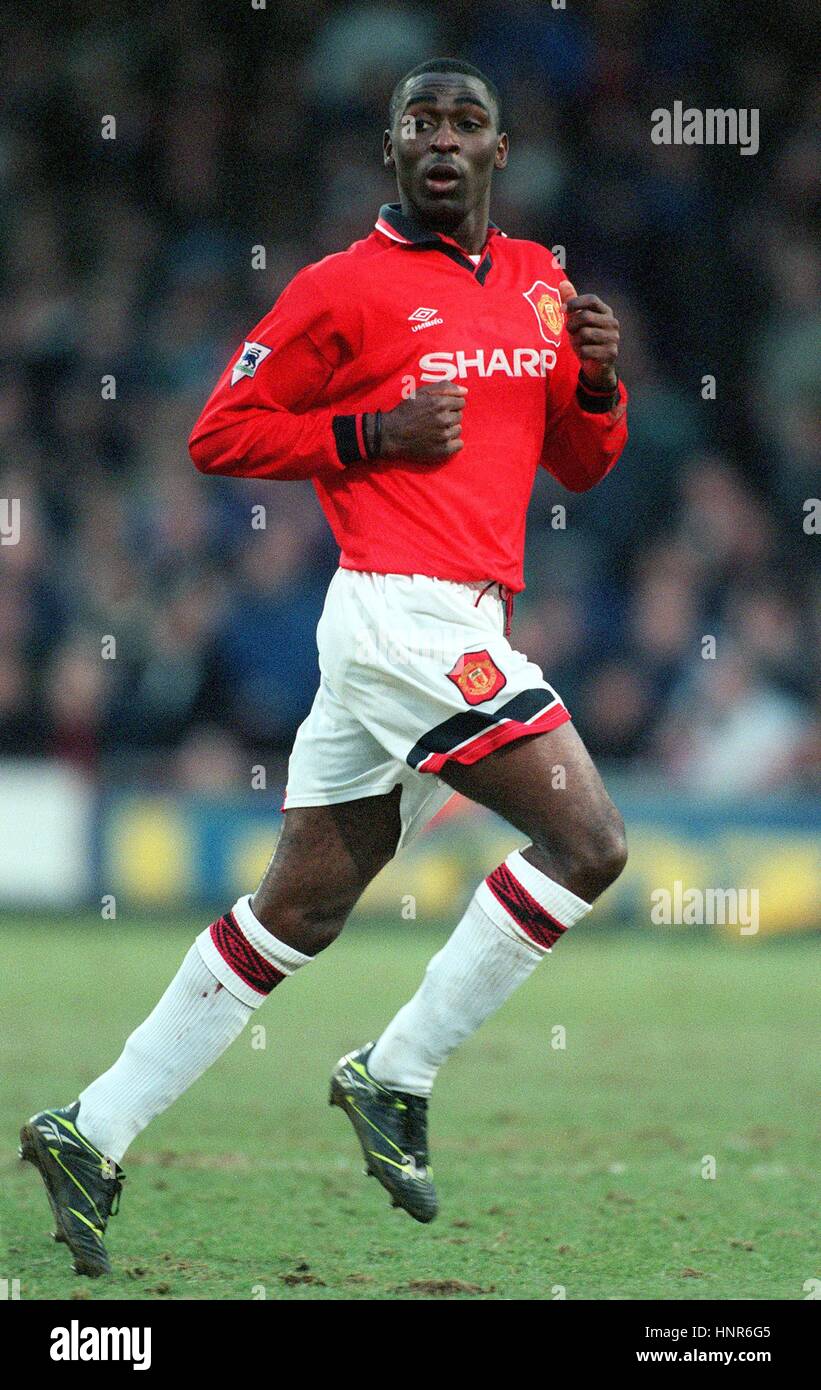 ANDY COLE MANCHESTER UNITED FC 05 February 1996 Stock Photo - Alamy