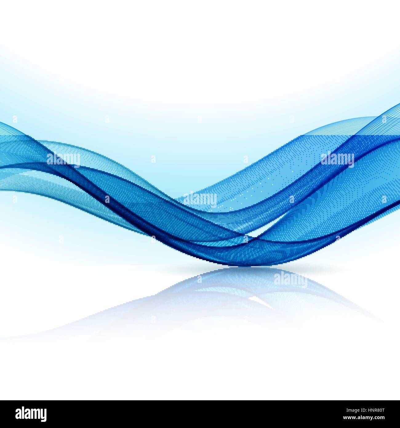 Abstract vector background with blue smooth color wave. Blue wavy lines ...