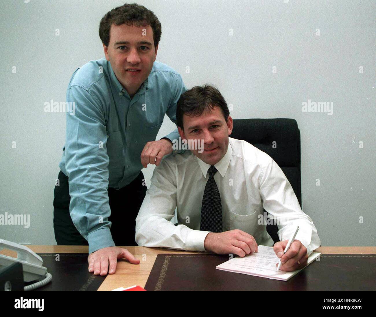 BRYAN ROBSON & STEVE GIBSON MIDDLESBROUGH FC 25 April 1996 Stock Photo ...
