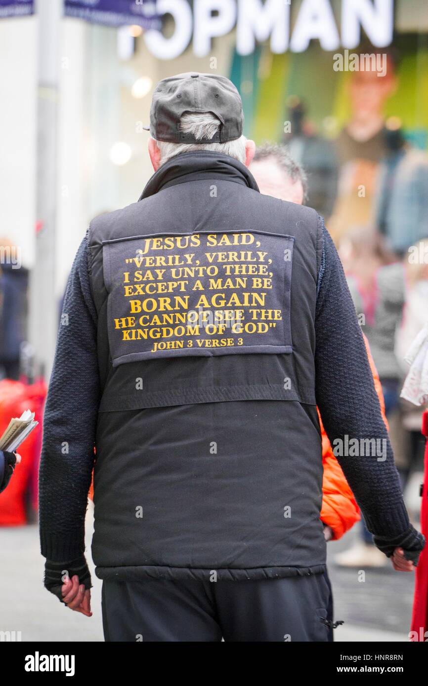 Christian street preacher in city centre Stock Photo - Alamy