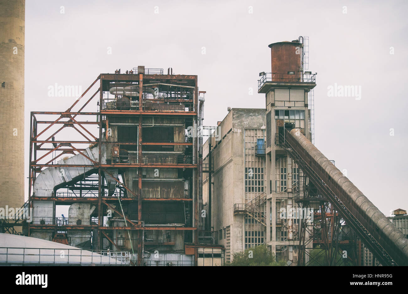 Industrial exterior of old power plant Stock Photo - Alamy