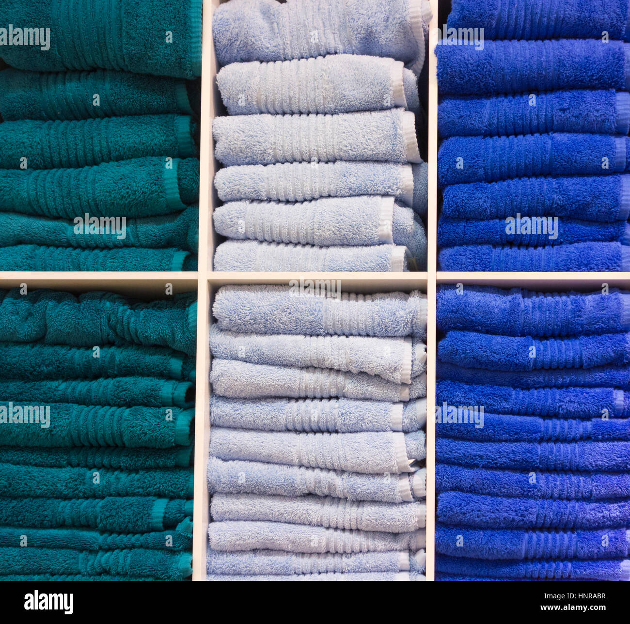 Towels display in store. UK Stock Photo - Alamy