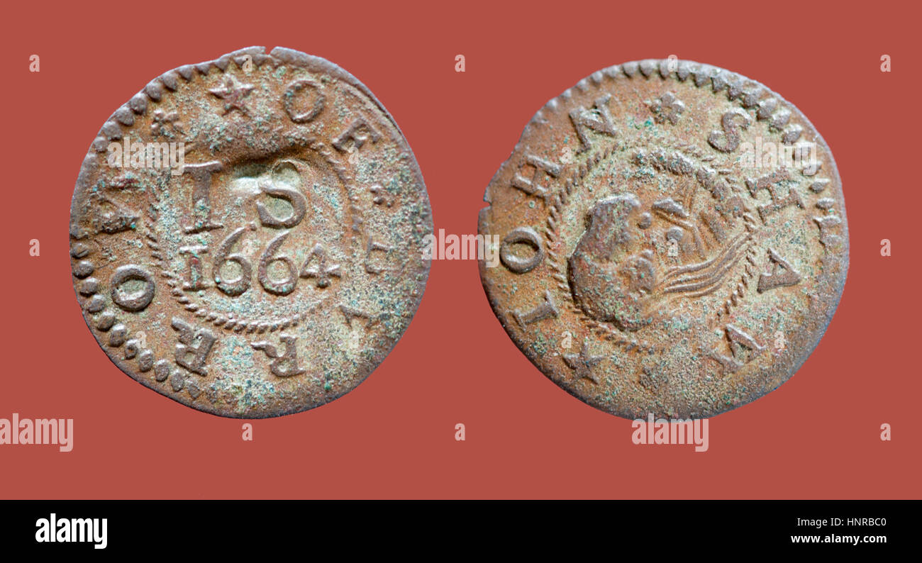 17th century copper coin hi-res stock photography and images - Alamy