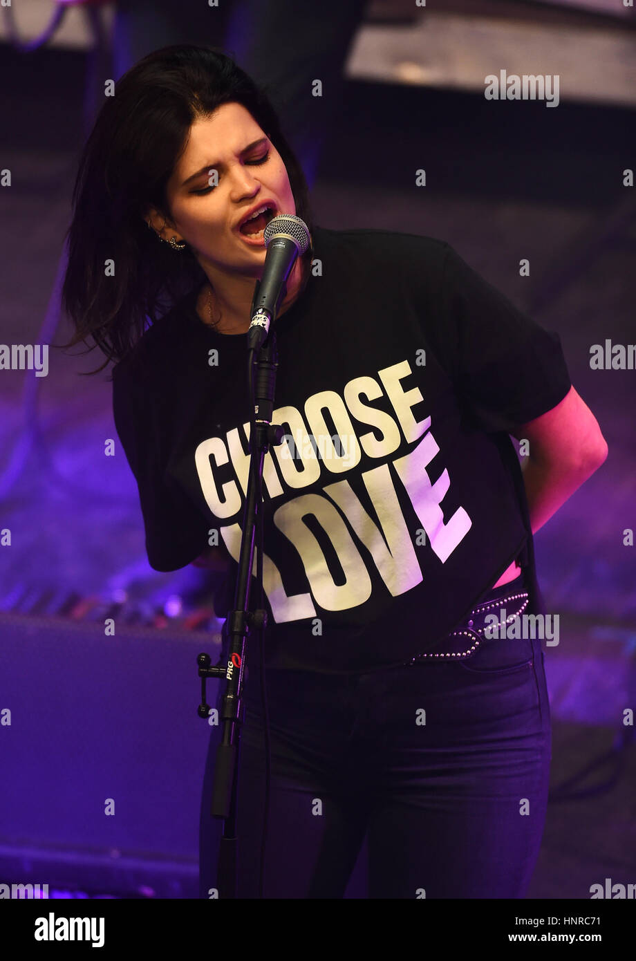 Pixie Geldof performing with Bands 4 Refugees during the VO5 NME Awards ...