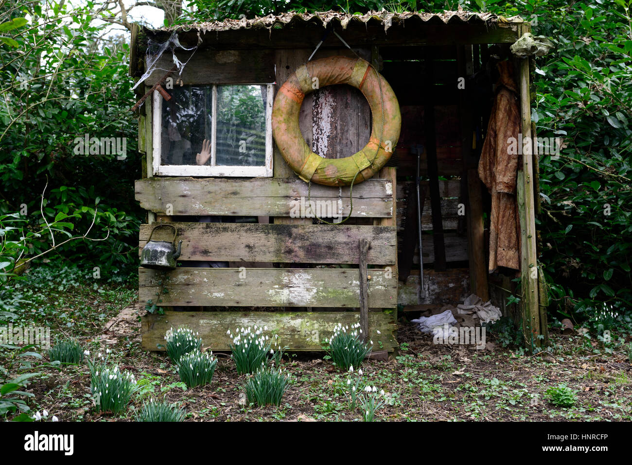 old, garden shed, salvage, items, salvaged, mish mash, garden feature ...