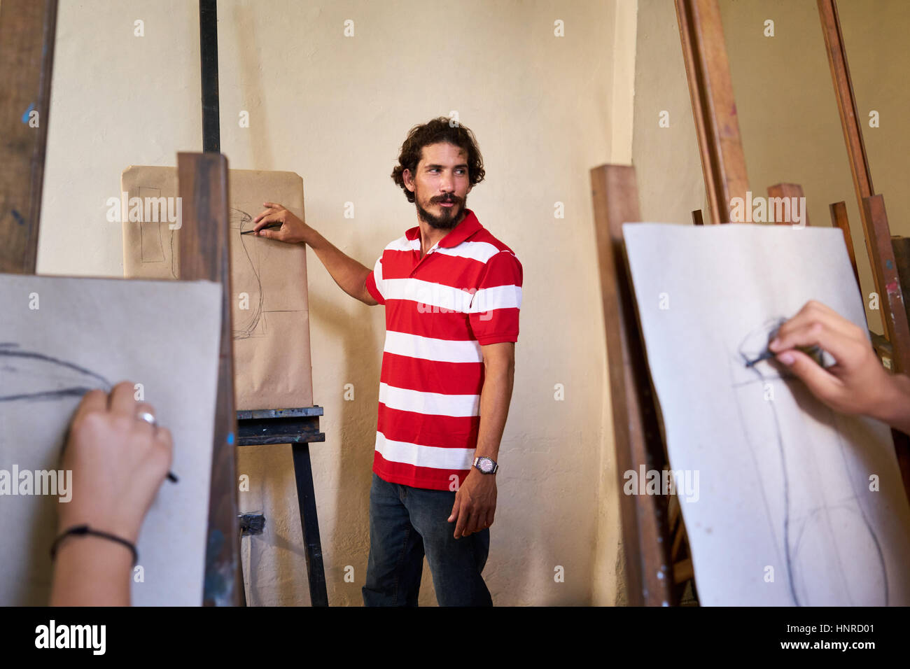 School of art, college of arts, education for group of young students ...