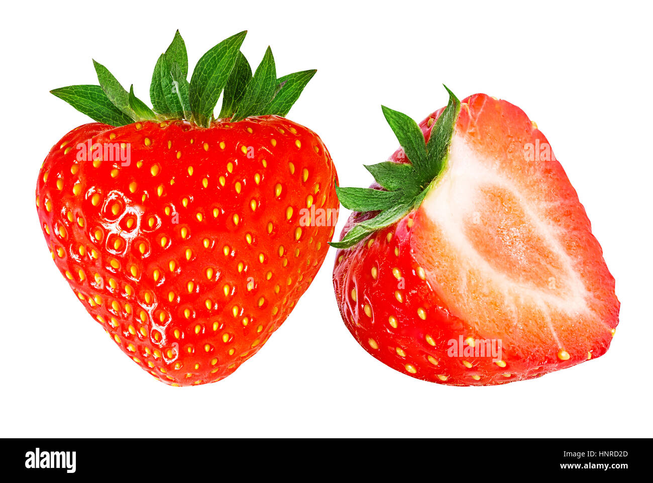 Strawberry on white background Stock Photo - Alamy