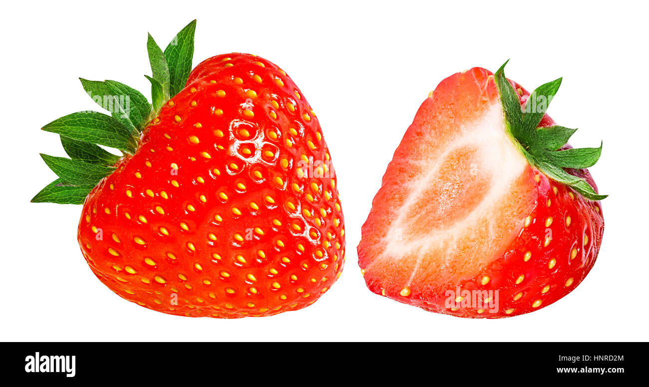 Strawberry on white background Stock Photo - Alamy