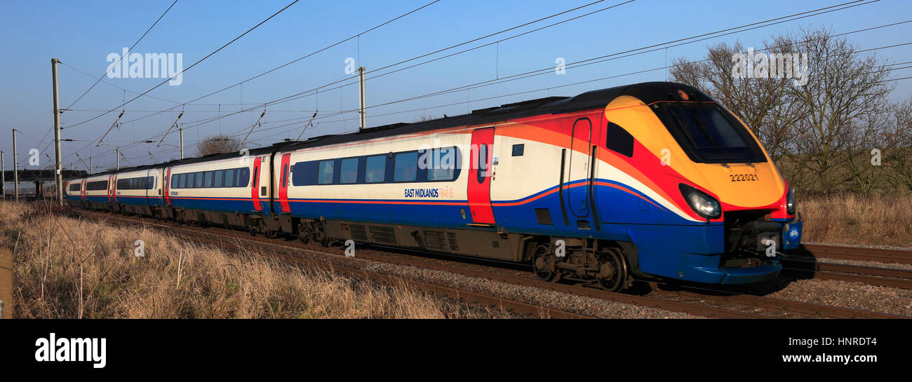 Meridian class 222 021 train, East Midlands Trains livery, between ...