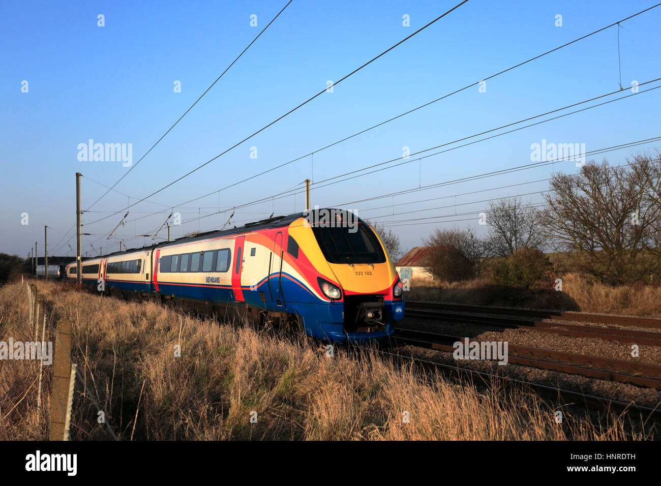 Meridian class 222 102 train, East Midlands Trains livery, between ...