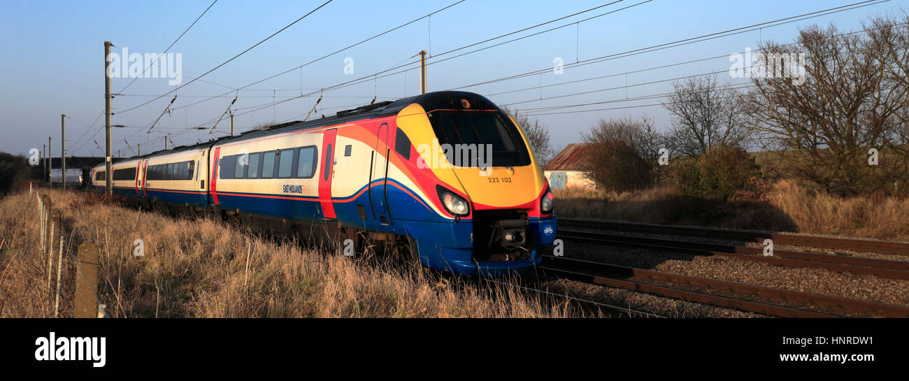 Meridian class 222 102 train, East Midlands Trains livery, between ...