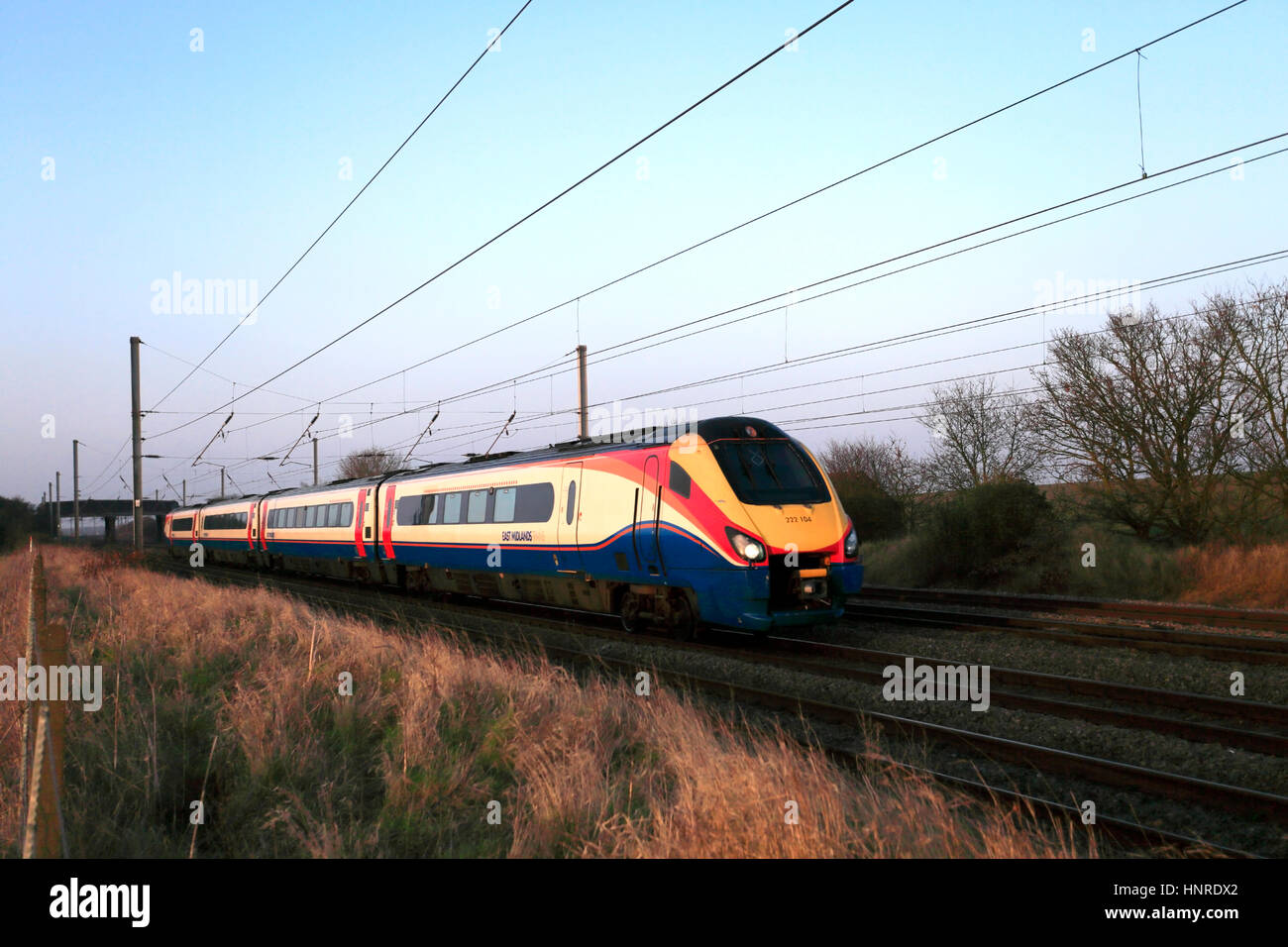 Meridian class 222 104 train, East Midlands Trains livery, between ...