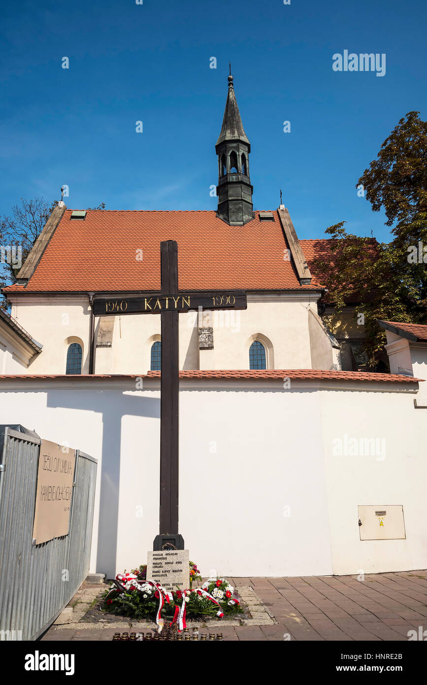 The Cross commemorates the Massacres of Katyn Forest in Russia in 1940 ...