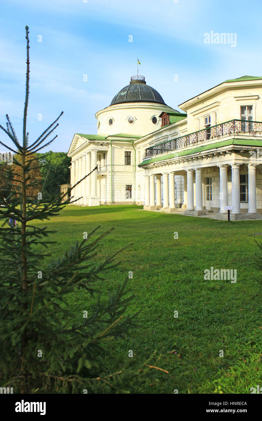 view to the building of architectural palace in Kachanivka park Stock ...