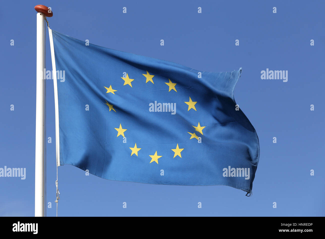European flag flying in the wind Stock Photo - Alamy