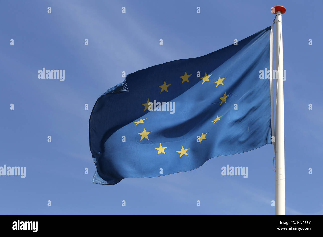 European flag flying in the wind Stock Photo - Alamy