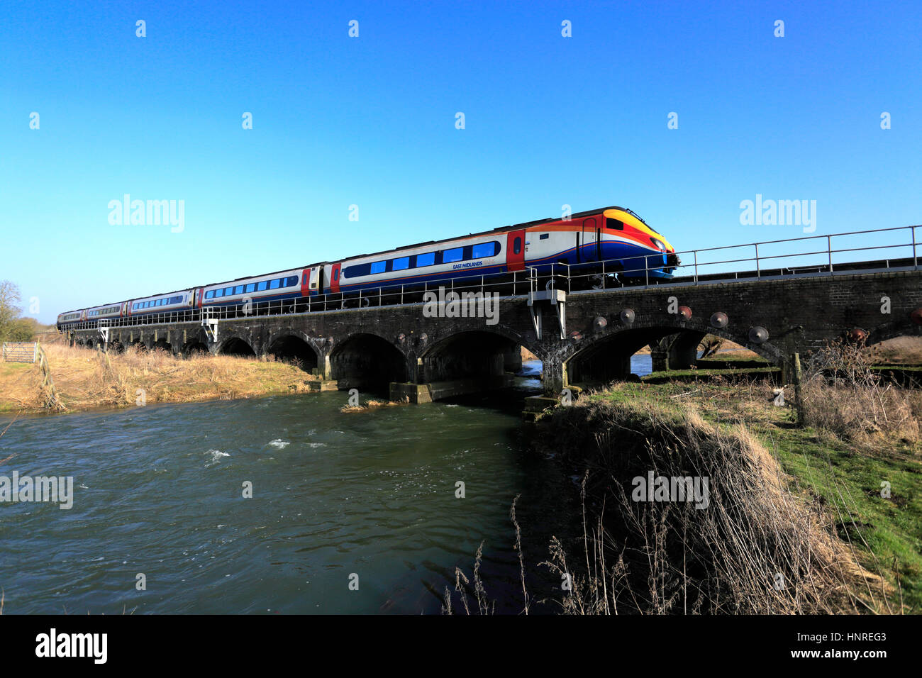 Meridian class 222 006 train, East Midlands Trains livery, between ...