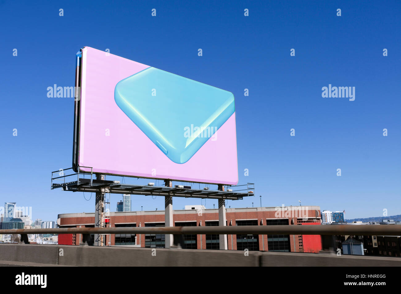 Generic smartphone advertisement on urban billboard Stock Photo - Alamy