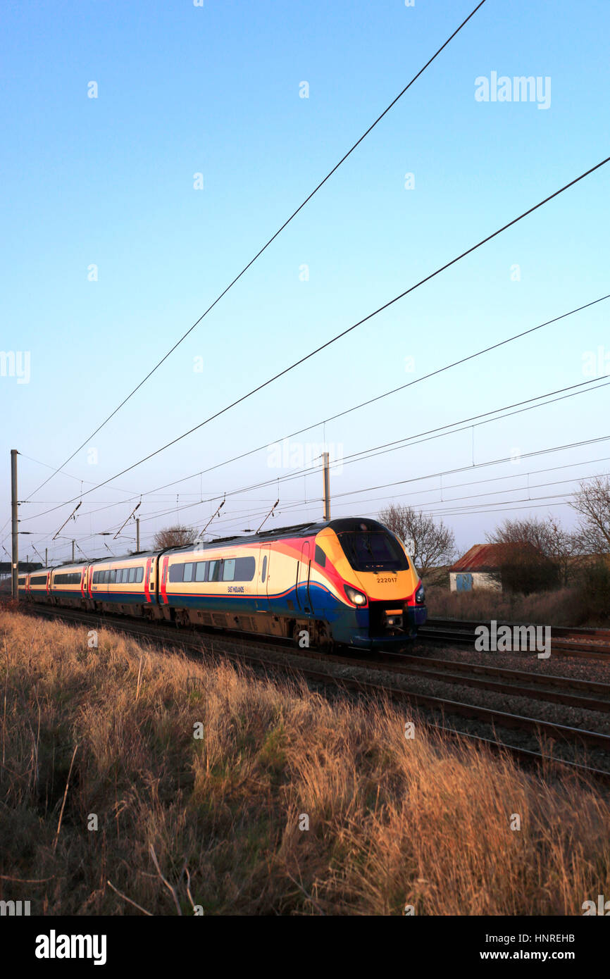 Meridian class 222 017 train, East Midlands Trains livery, between ...