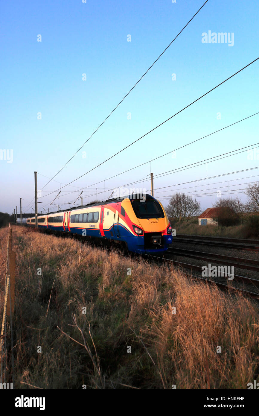 Meridian class 222 018 train, East Midlands Trains livery, between ...