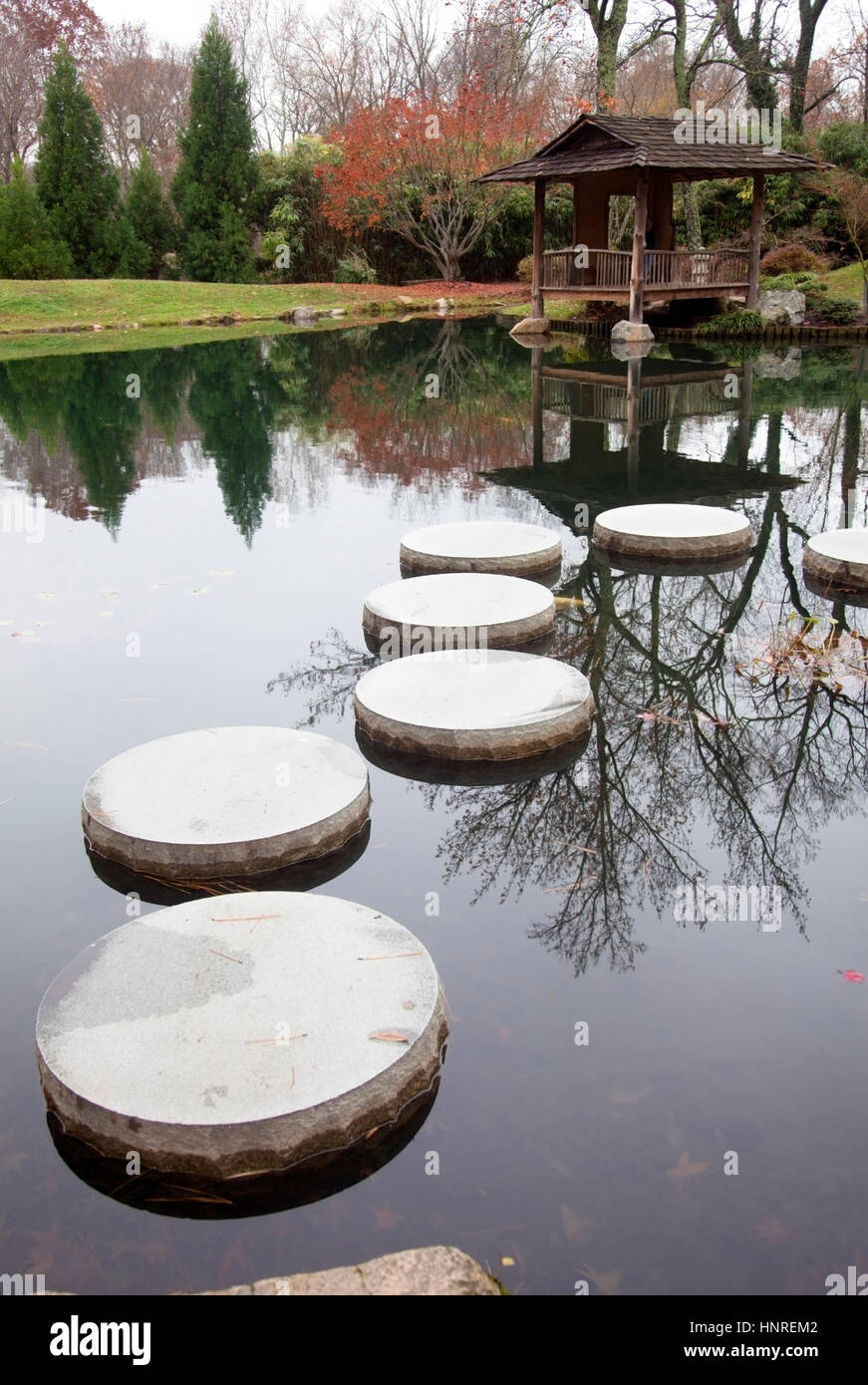 Japanese garden pond stones hi-res stock photography and images - Alamy