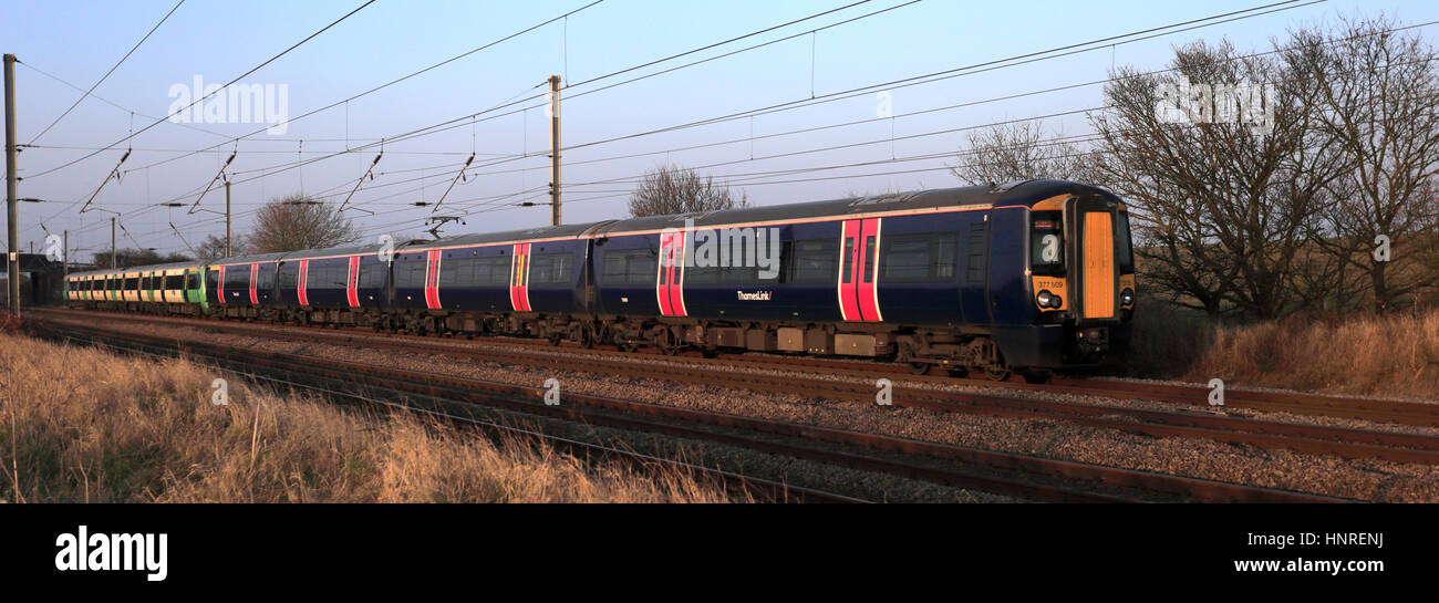 Electrostar unit, 377 509 Thameslink Trains, between Bedford and Luton ...