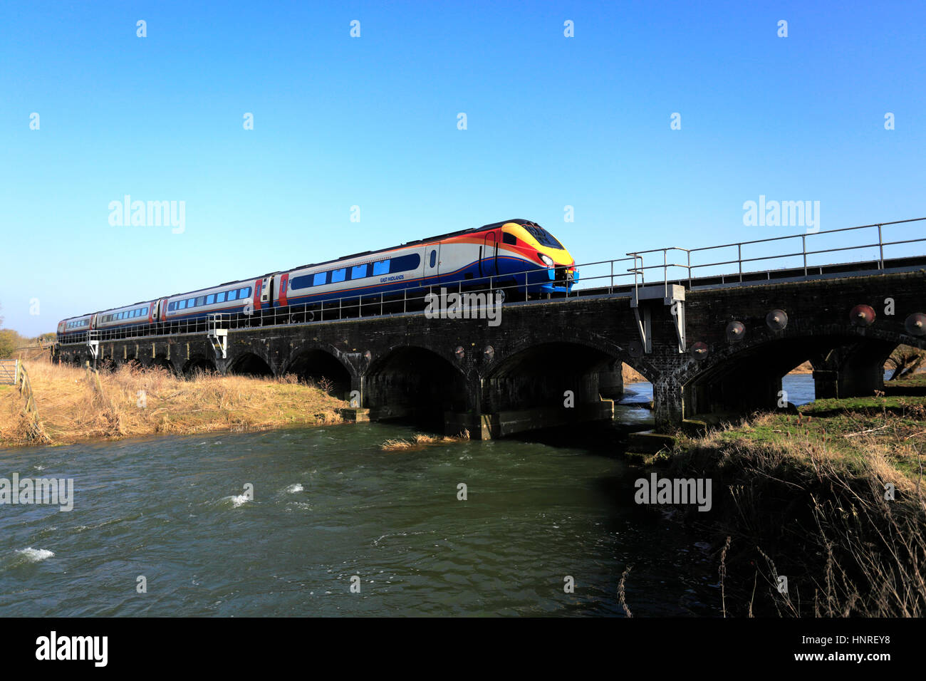 Meridian class 222 104 train, East Midlands Trains livery, between ...