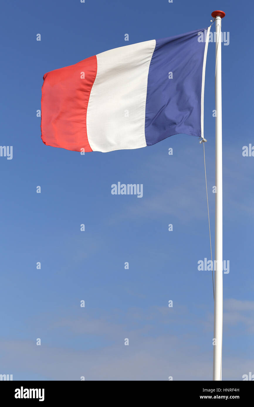 French flag flying in the wind Stock Photo - Alamy
