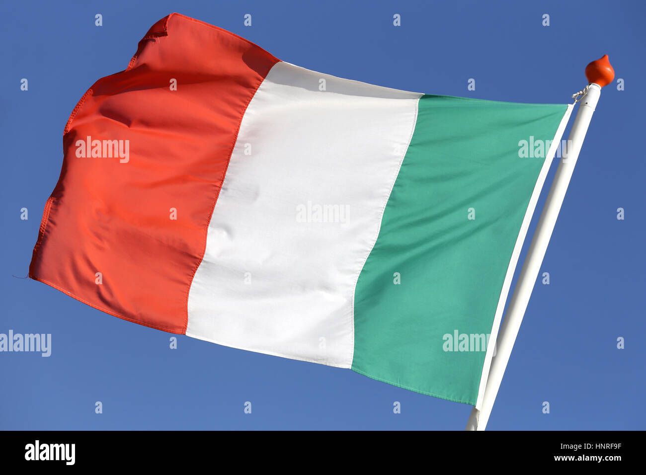 Italian flag flying in the wind Stock Photo - Alamy