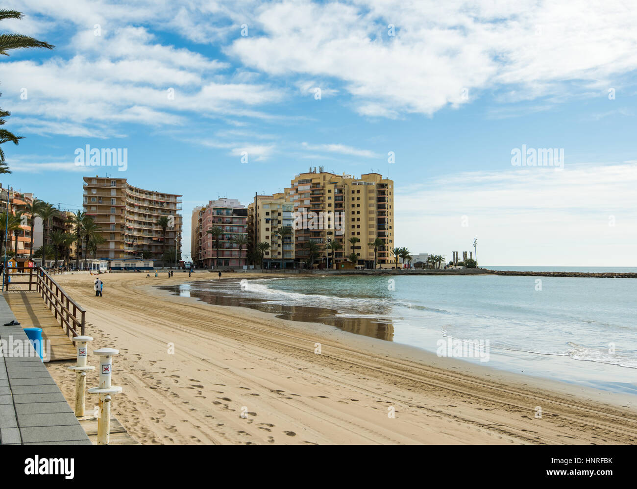 Beach and cityscape of Torrevieja,Spain popular tourist destination ...