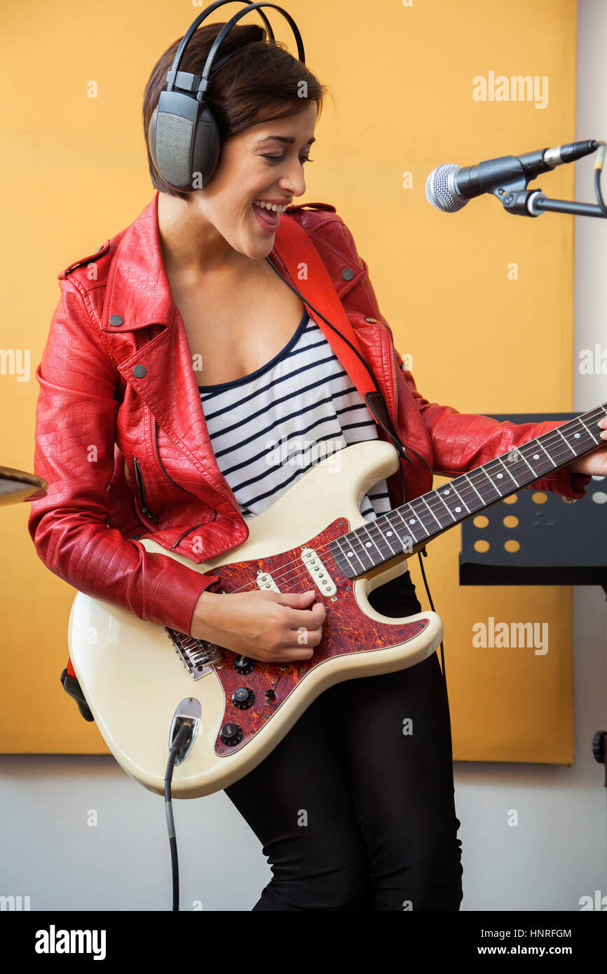 Female singer recording music studio hi-res stock photography and ...