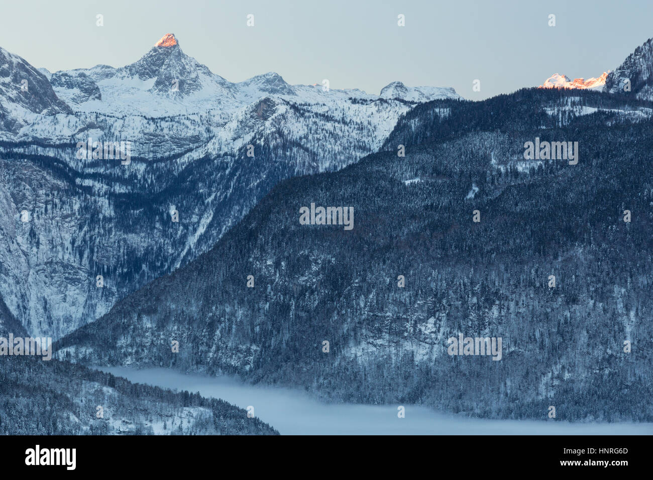 Mountains in Winter, Watzmann, Maria Gern, Berchtesgaden, Bavaria ...