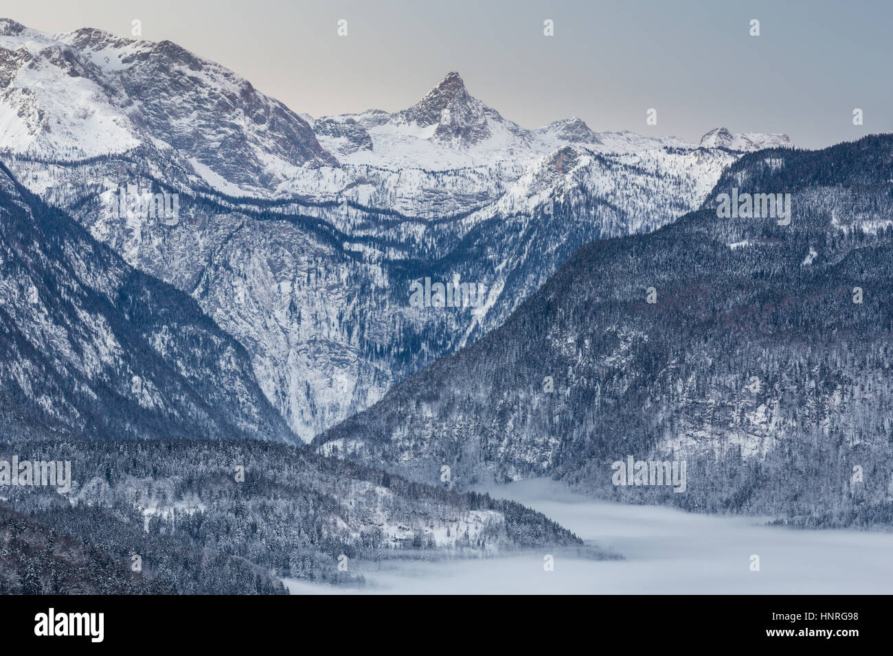 Mountains in Winter, Watzmann, Maria Gern, Berchtesgaden, Bavaria ...