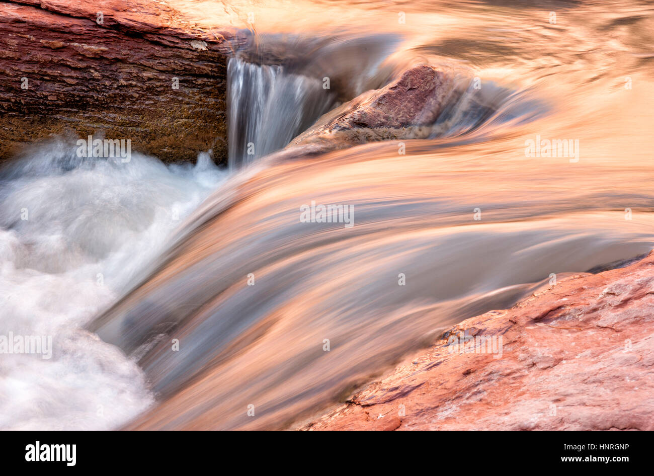 Waterfall; Virgin River; Zion National Park; Autumn; Fall colors Stock ...
