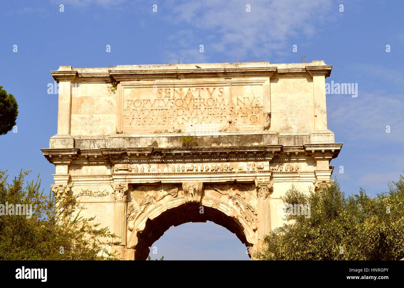 The historical Arch of Titus in Rome Stock Photo - Alamy