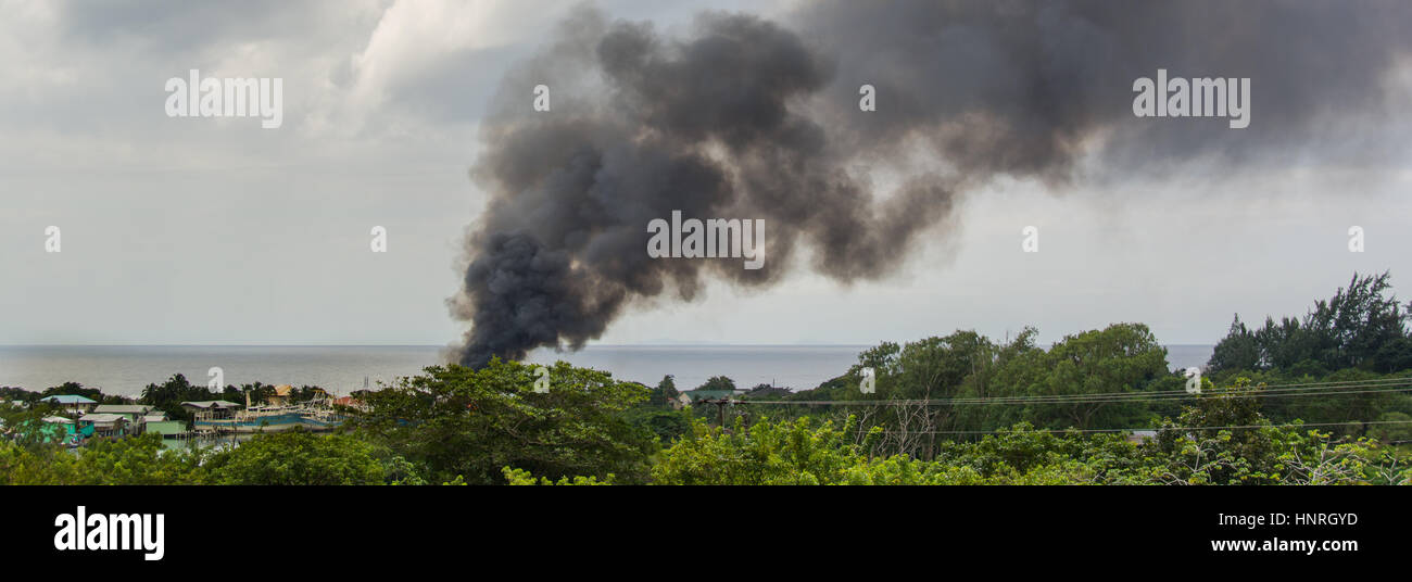 Boat Explosion and Fire Stock Photo - Alamy