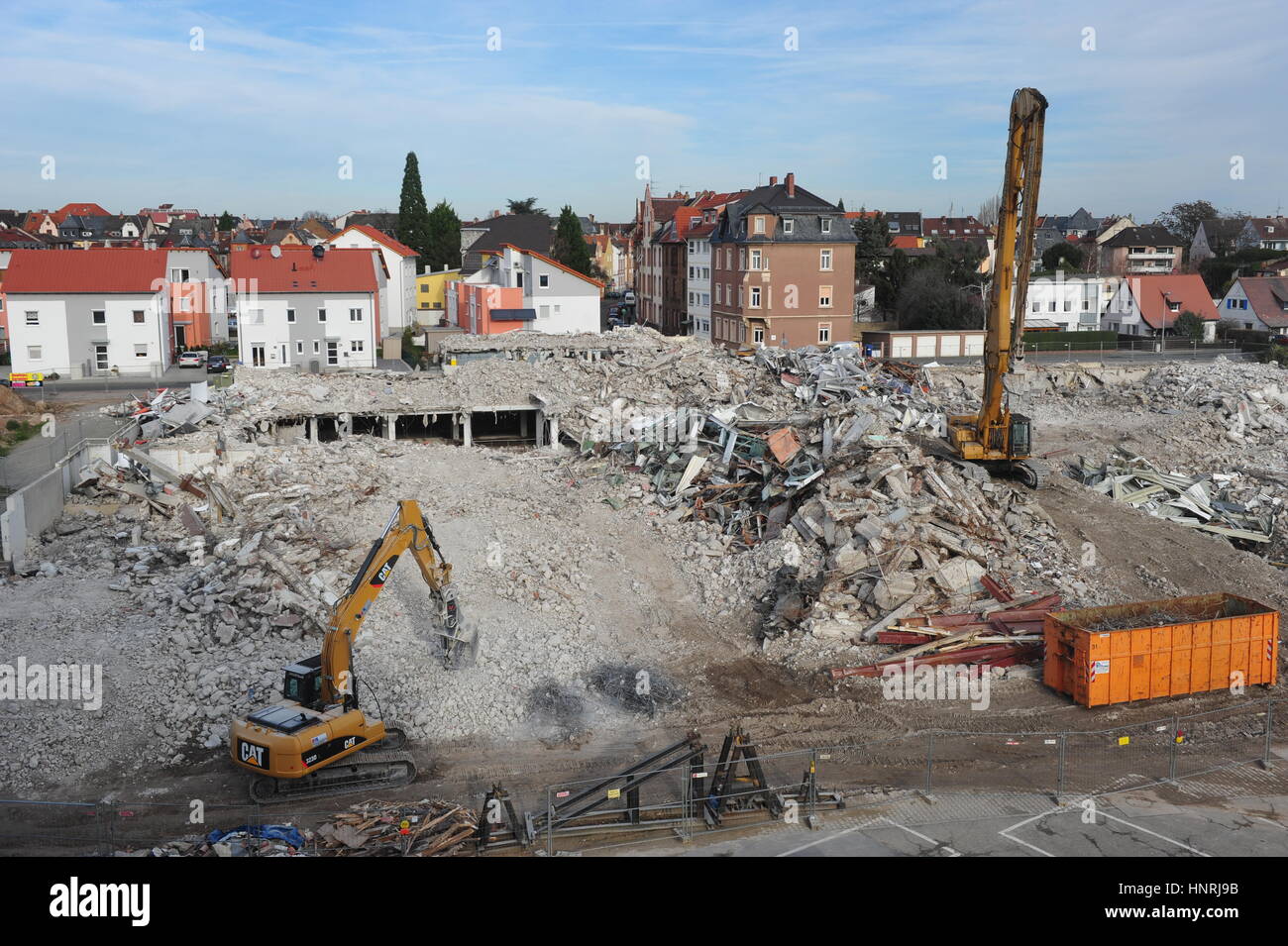 Worms, Germany - November 25, 2009: Demolition of an industrial ...