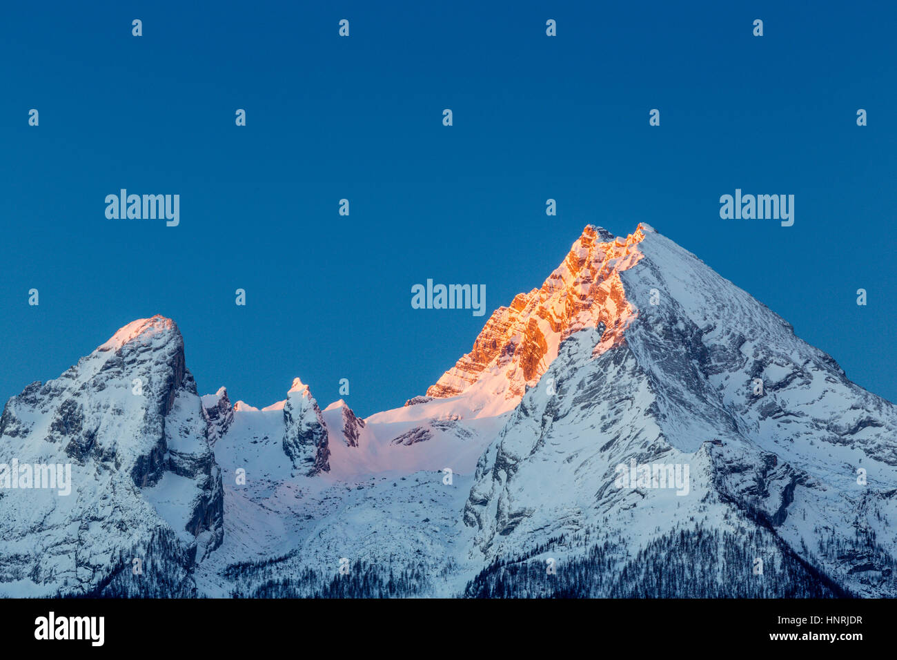 Mountains in Winter, Watzmann, Maria Gern, Berchtesgaden, Bavaria ...
