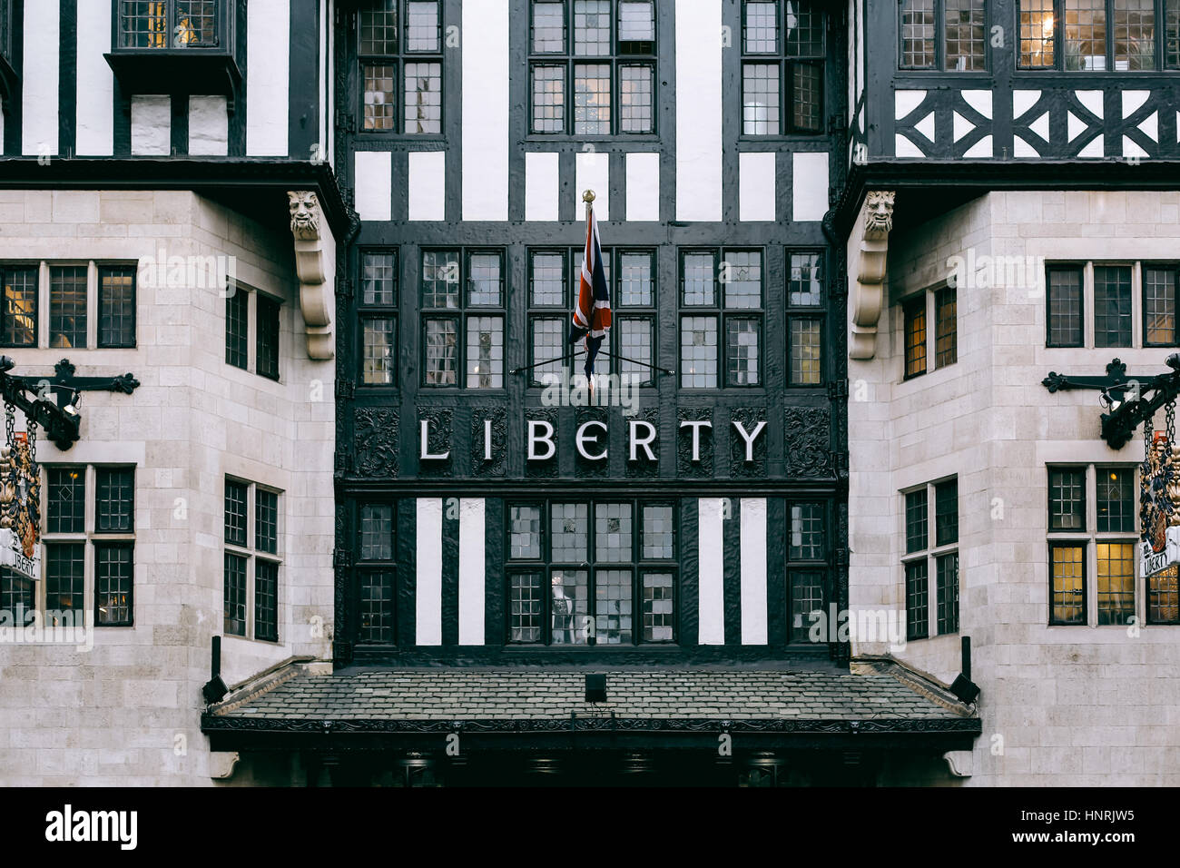 The front exterior and the sign above entrance to Liberty Department ...