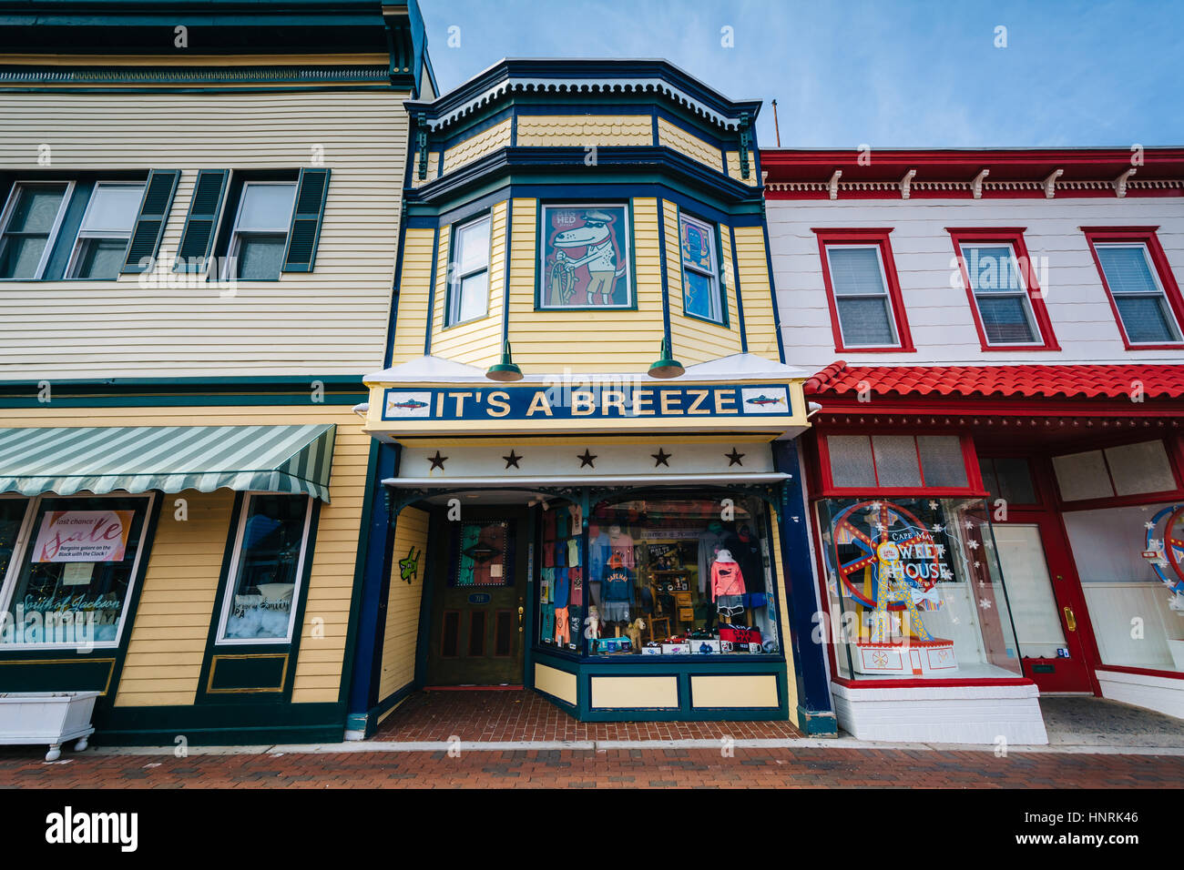 Buildings along the Washington Street Pedestrian Mall, in Cape May, New ...