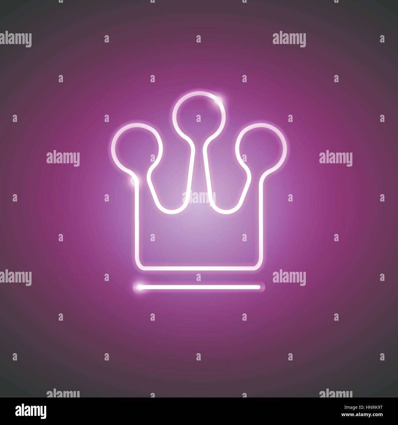 Neon crown Vector illustration Neon bright lamp in the shape of a crown ...
