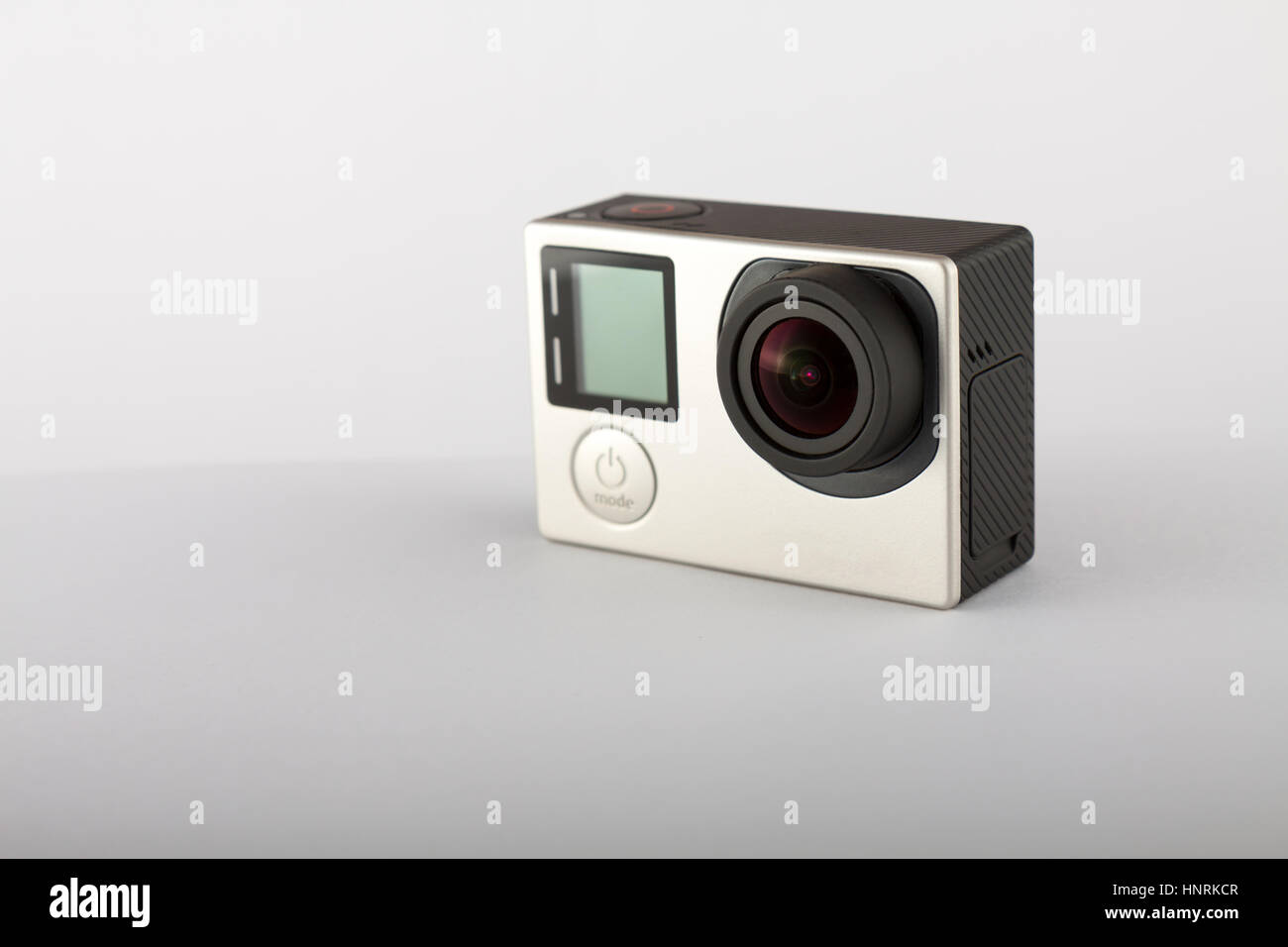 Sport camera on white background Stock Photo - Alamy