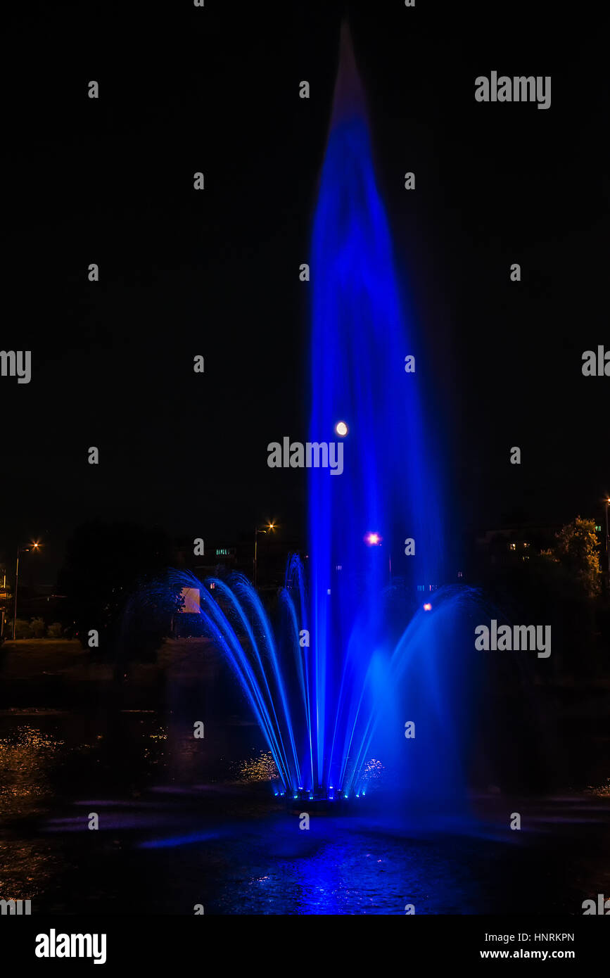 Light and music fountain at Rusanovka. Kiev. Ukraine Stock Photo - Alamy